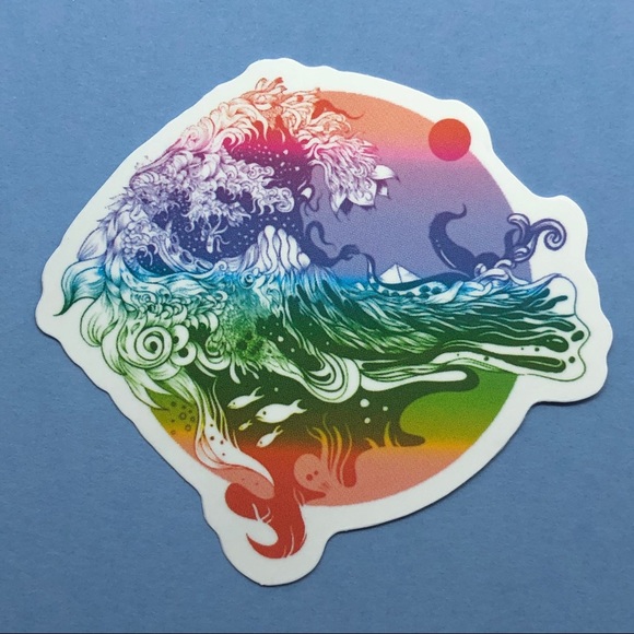 Accessories | 110 Small Rainbow Wave Sticker Vsco | Poshmark